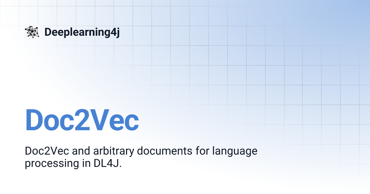 Doc2Vec | Deeplearning4j